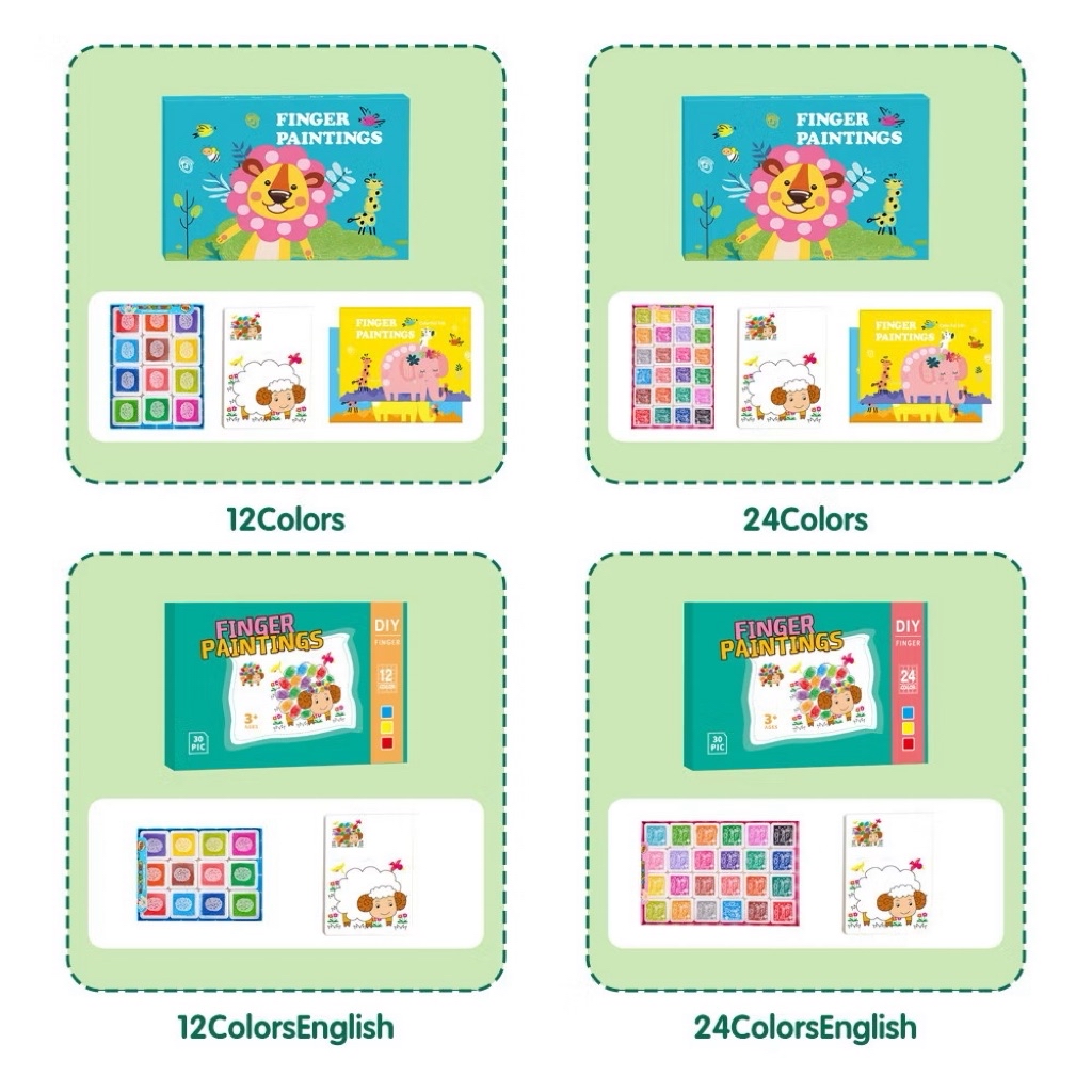 Finger Painting Art Set 12&24 Colors Washable Kid Creative Coloring ...