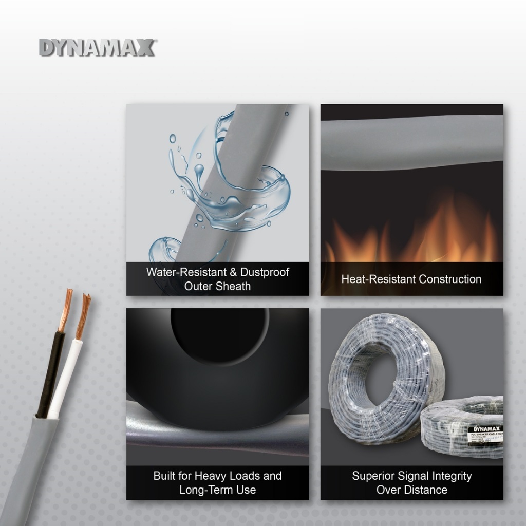 [1 Roll = 100 meter] Dynamax 46/0.16 x 2 Core Speaker Cable Wire Audio ...