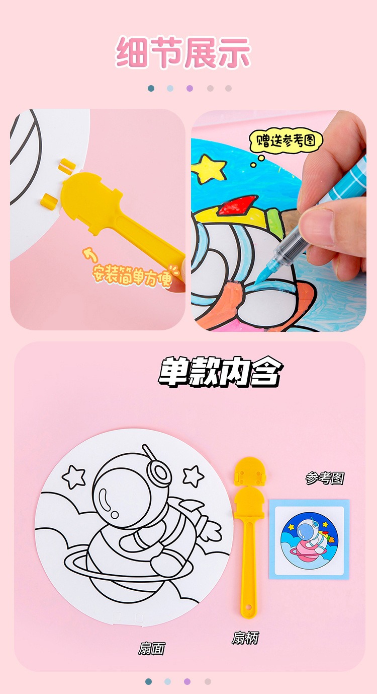 Wenbo Kipas DIY Lukis Handmade Cartoon Drawing Fan Creative Art Craft ...
