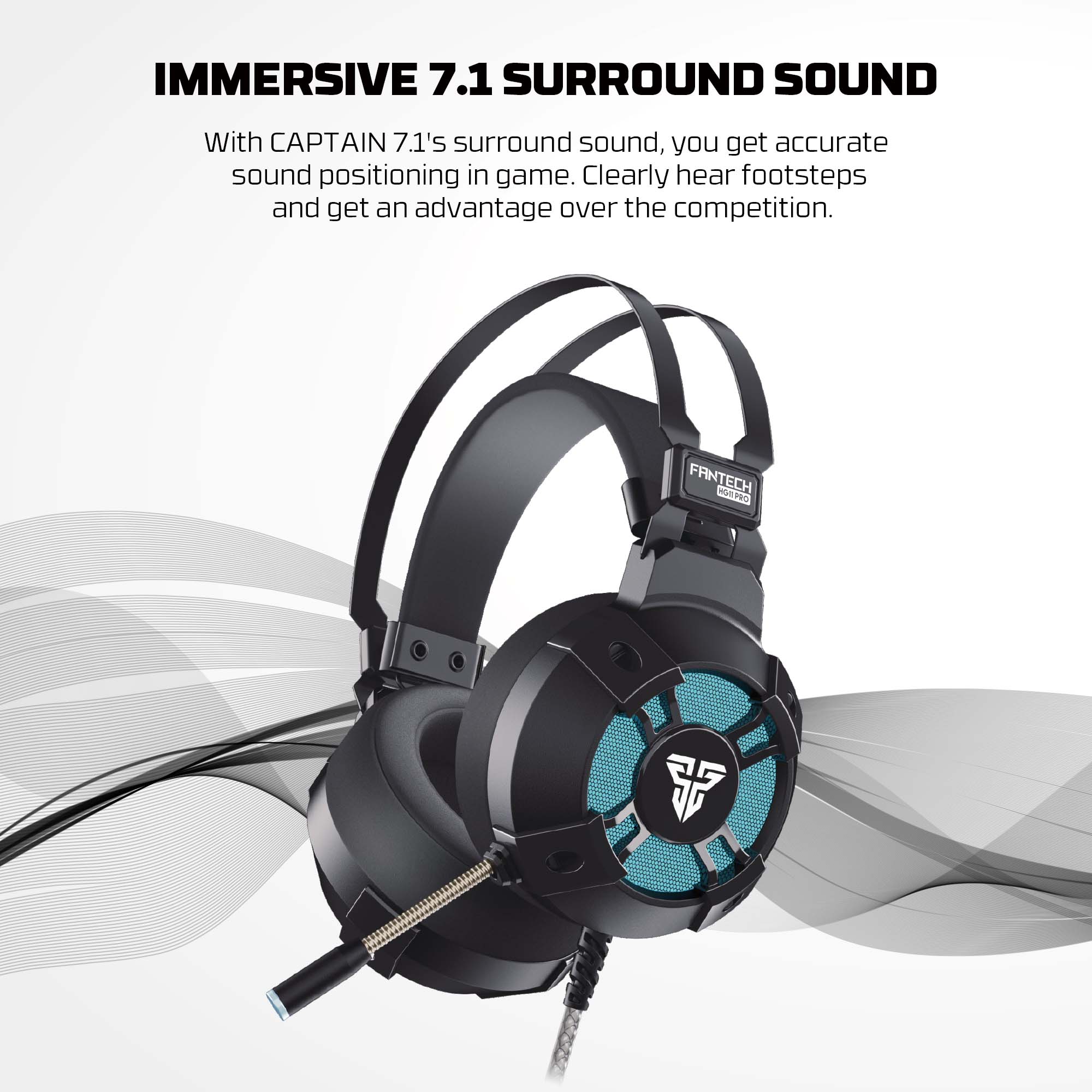 FANTECH HG11 Pro Vibration Virtual 7.1 Surround Sound Gaming Headset ...