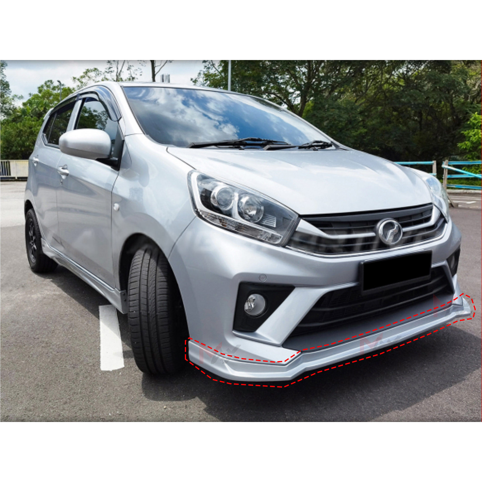 PERODUA AXIA 2020 R DESIGN V1 STYLE FRONT V LIP BUMPER LIP WITH PAINT ...