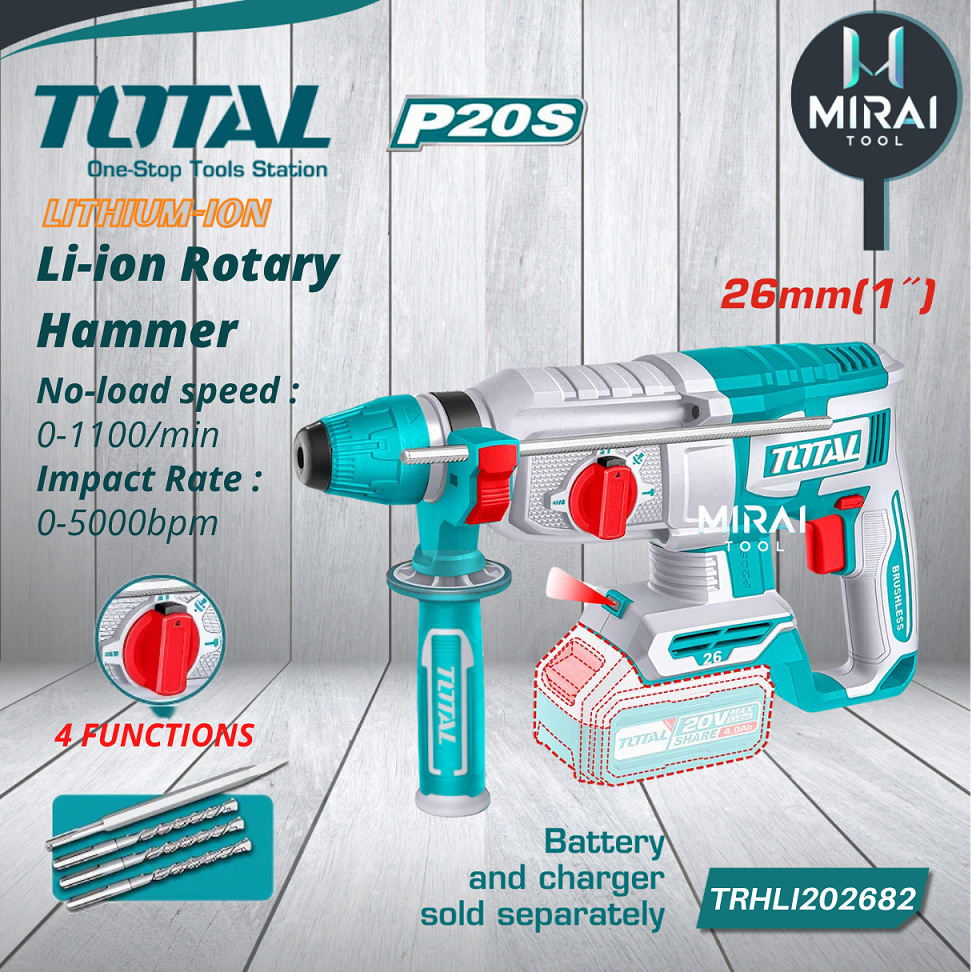 TOTAL TRHLI20228 (SOLO) / TRHLI202682 (SET) P20S 20V Li-ion Rotary ...