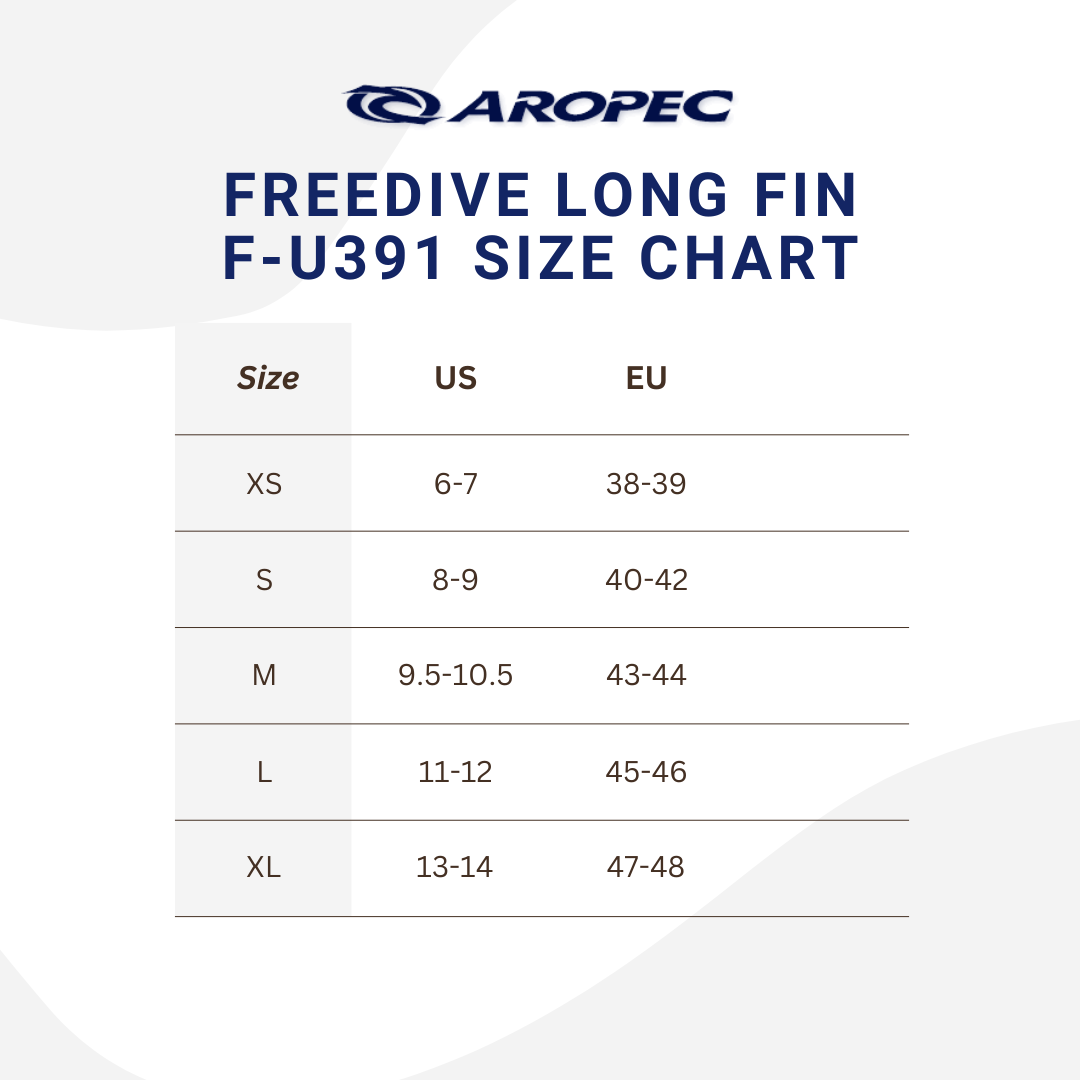 AROPEC Freediving Long Fin Freedive Fin Spearfishing Fin F-U391 ...