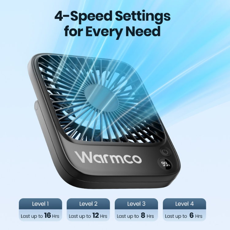 WARMCO Mini Table Fan with USB Charging Portable Desktop Mini Fan Kipas ...
