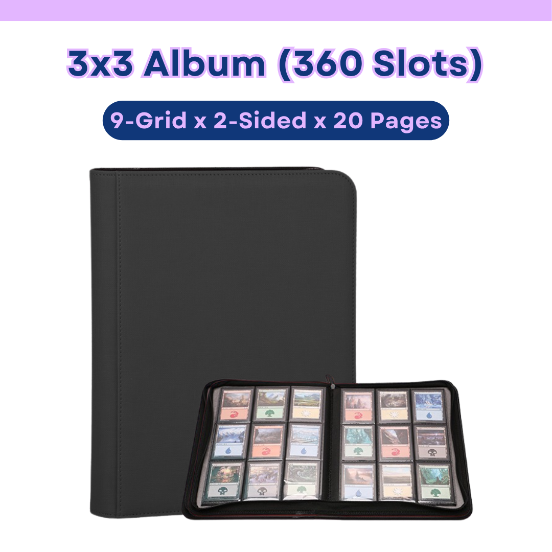 CARDVAULT PU Leather 3x3 Zipped Card Album - Premium Card Binder ...