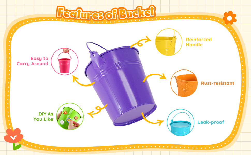 JM#𝐇𝐎𝐓 𝐌𝐢𝐧𝐢 Miniature Tin Pail Baldi Comel Bekas-DIY Kotak Telur Gift ...