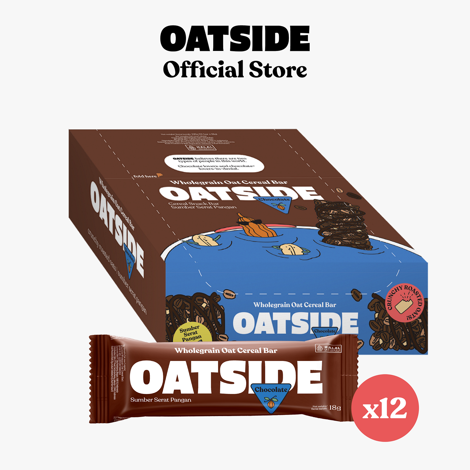 OATSIDE Oat Cereal Bar Chocolate (12pcs x 18g) | Shopee Malaysia