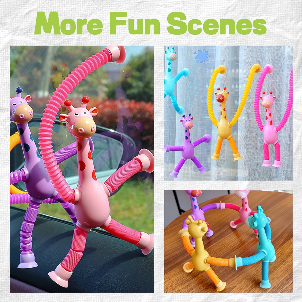 Giraffe LED Pop Tubes Toy with Telescopic Suction Cups | Light-Up ...