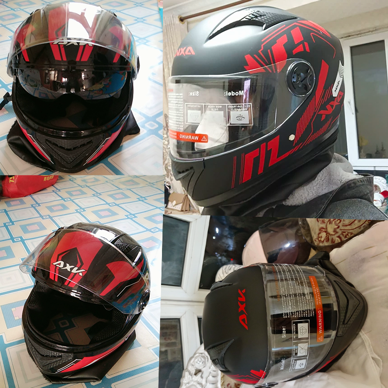AXK Motorcycle Helmet Full Face ICC Sticker Anti-Scratch Windproof Dual ...