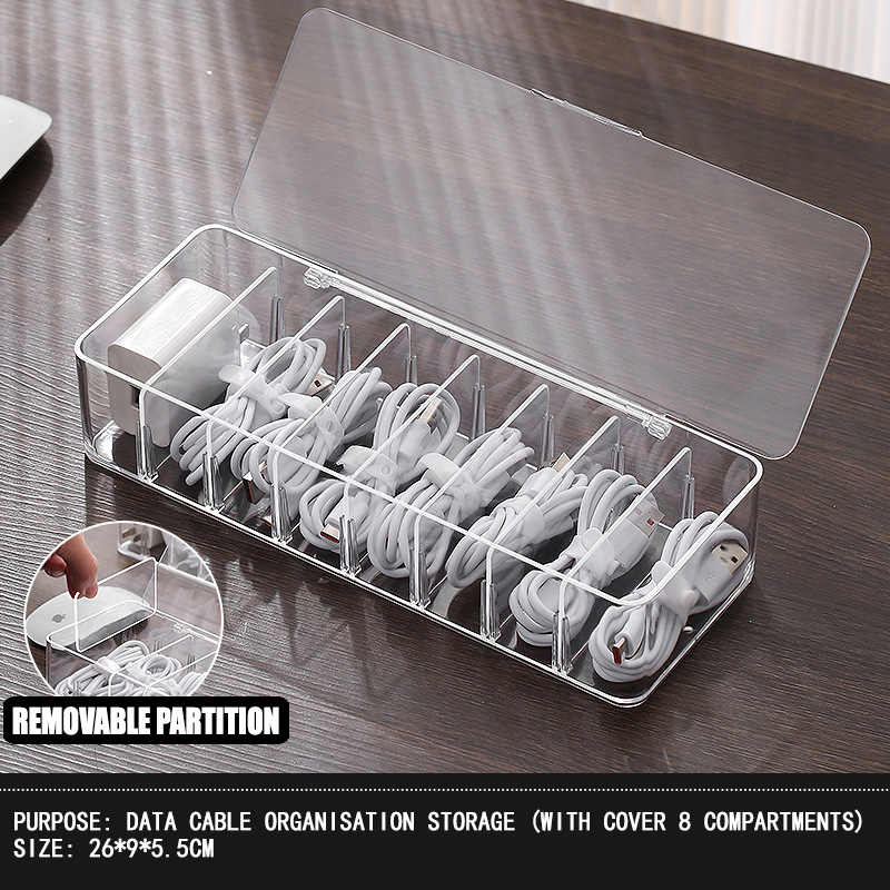 🔥Ready Stock🔥Desktop Cable Organizer Storage Box Data Charging Cable ...