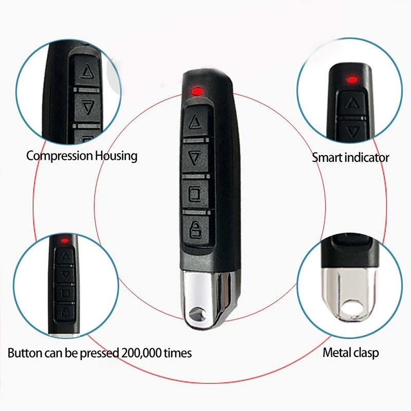 330/433mhz Auto Gate Remote Control 4 Button Garage Door Remote Key ...
