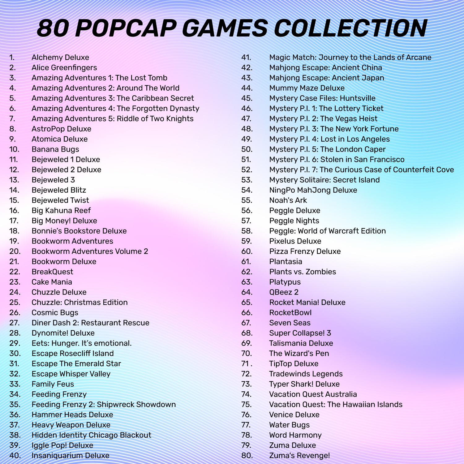 140 PC Games + 80 PopCap (320GB HDD) Plug & Play Classic Game ...