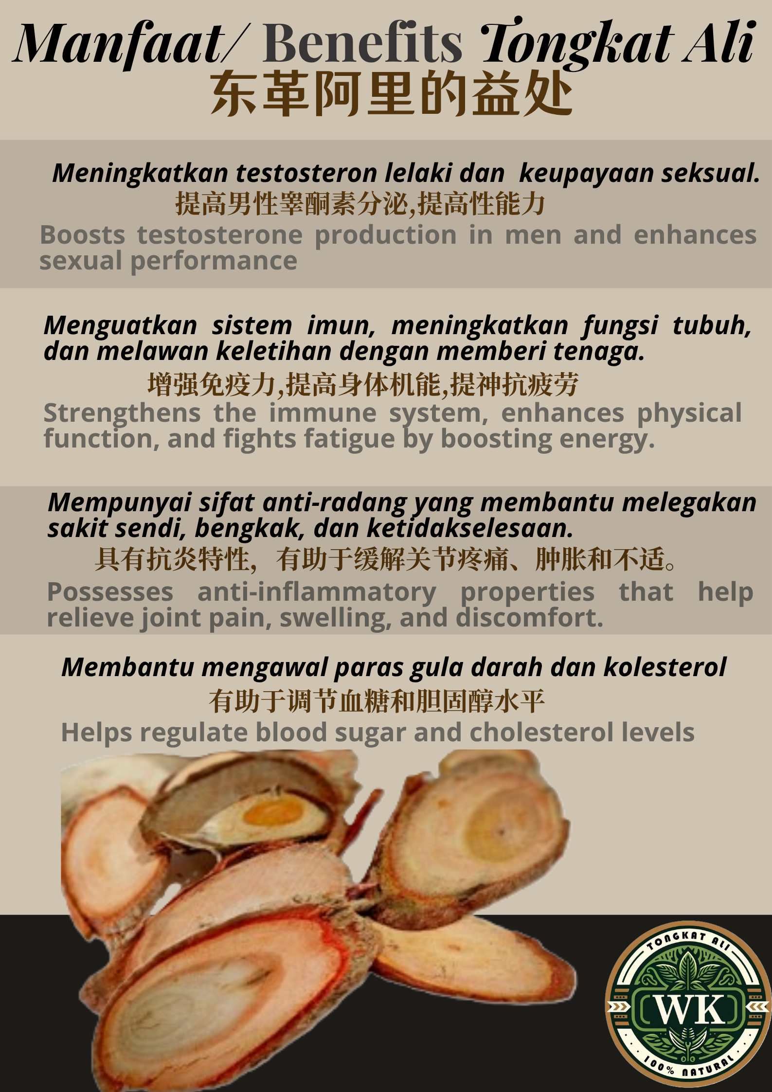 Uncang WK Tongkat Ali merah/ Red Tongkat Ali Tea Bag/Original/Wild ...