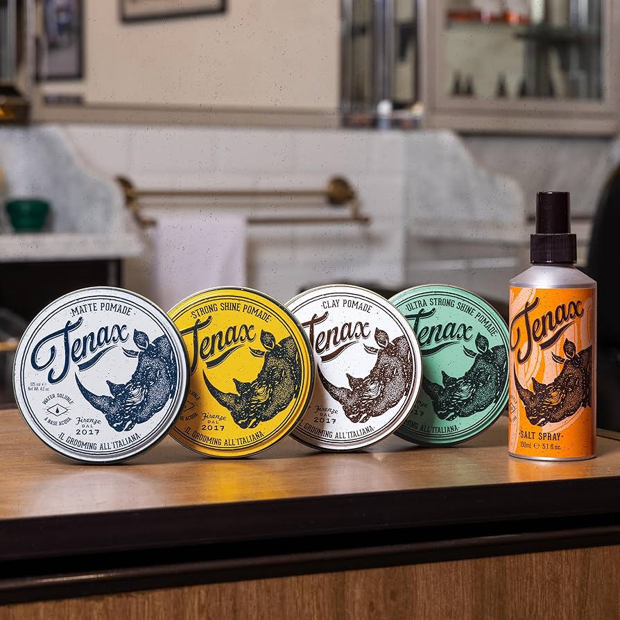 Tenax Pomade Water Based Hair Styling Wax Made in Italy (Strong Shine ...