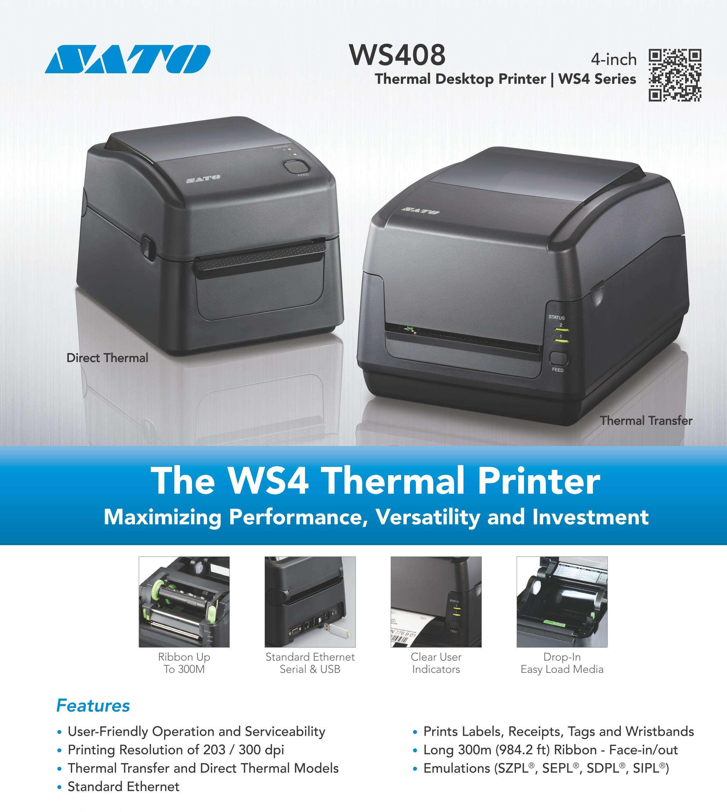 SATO WS408TT 4" Compact Barcode Label Printer | Shopee Malaysia