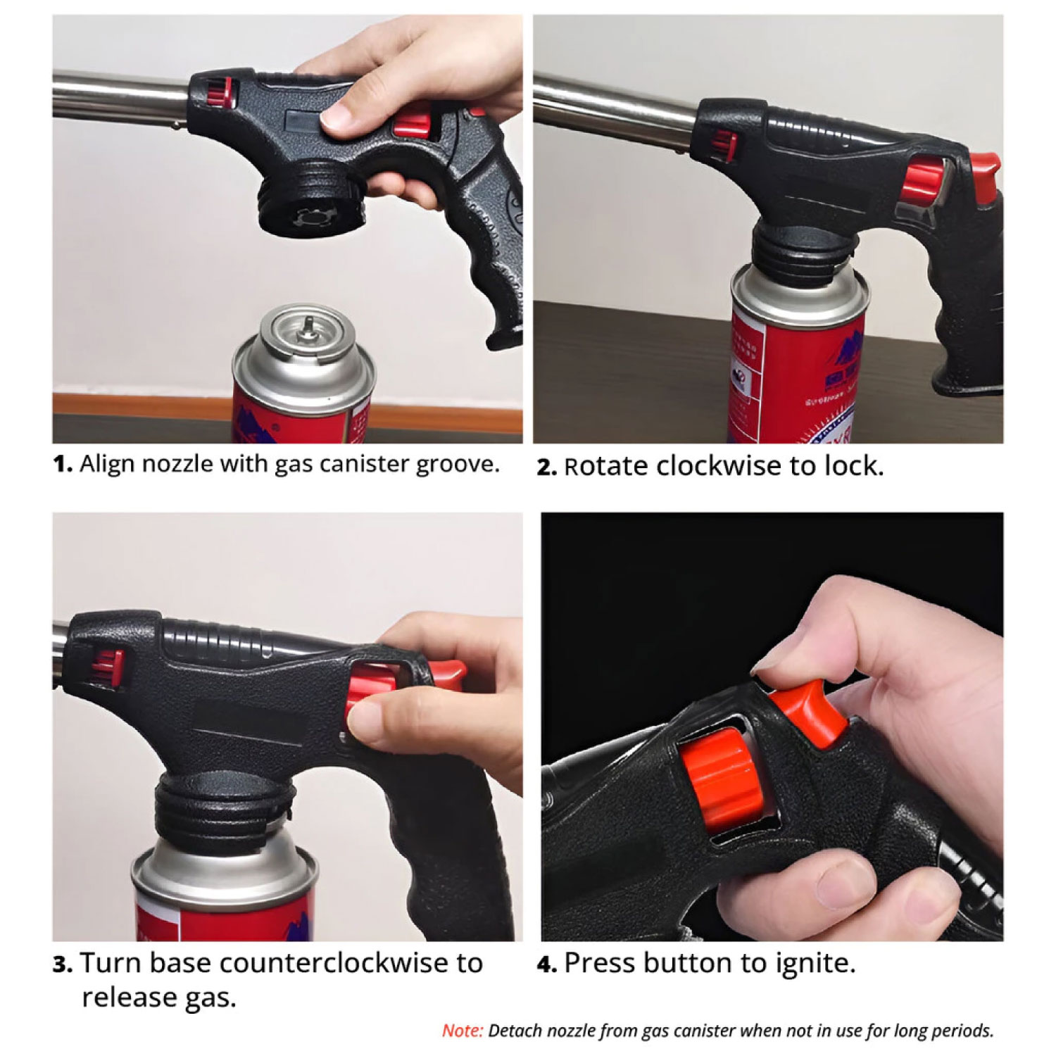 Multipurpose Gas Torch Flame Portable Butane Adjustable Fire Outdoor ...