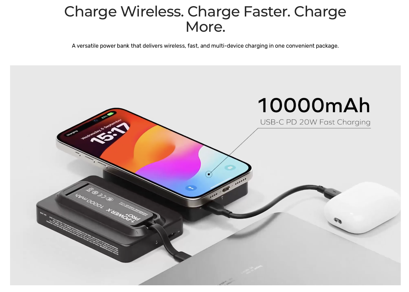 1-Power X Pro+ 3C (CCC) Certified Magnetic Wireless Battery Pack with ...
