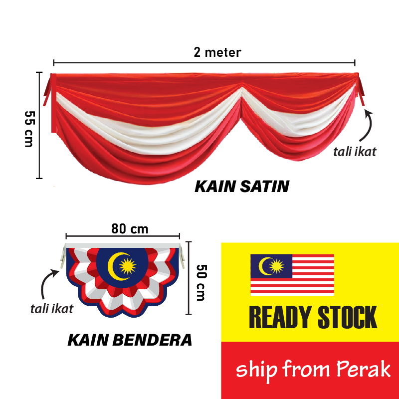 Langsir Scallop Merdeka Hiasan Pentas | Dekorasi Tingkap | Decoration ...