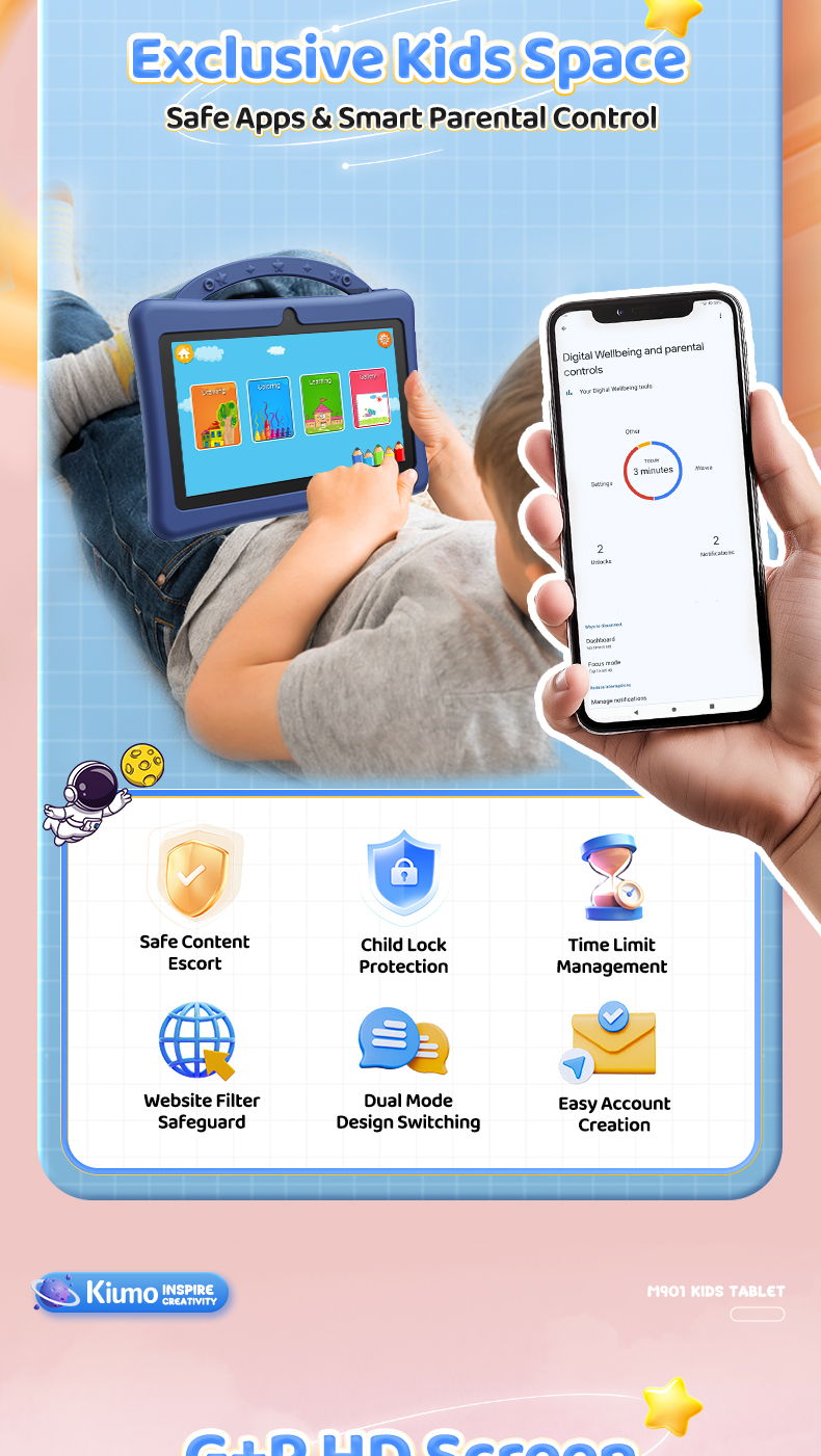 Kiumo tablet android tab tablet for kids 7 Inch Tablet Eye Protection ...