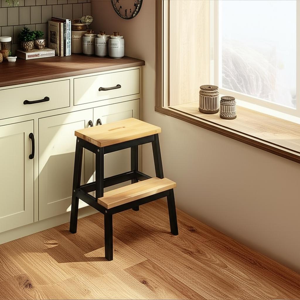 🇲🇾 Kerusi Tangga Kayu Kecil, 2 Step Wooden Step Stool Ladder, Tangga ...