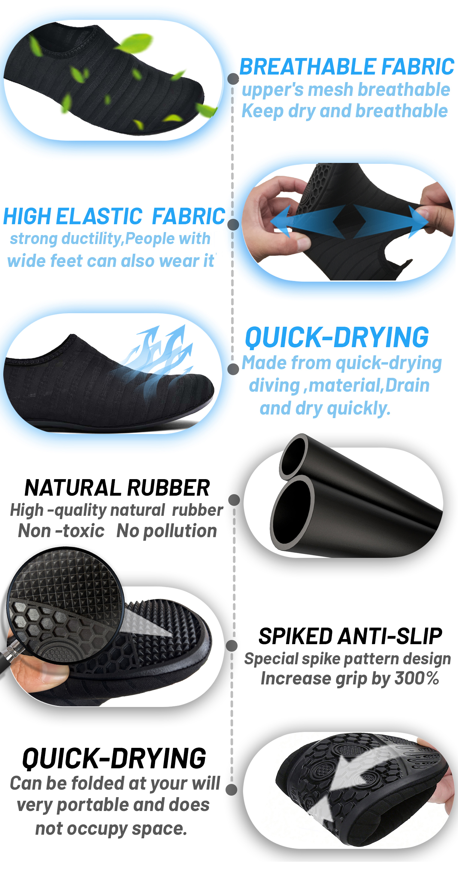 Kasut aqua uniseks Set Kasut Pantai kalis gelincir getah kering cepat ...