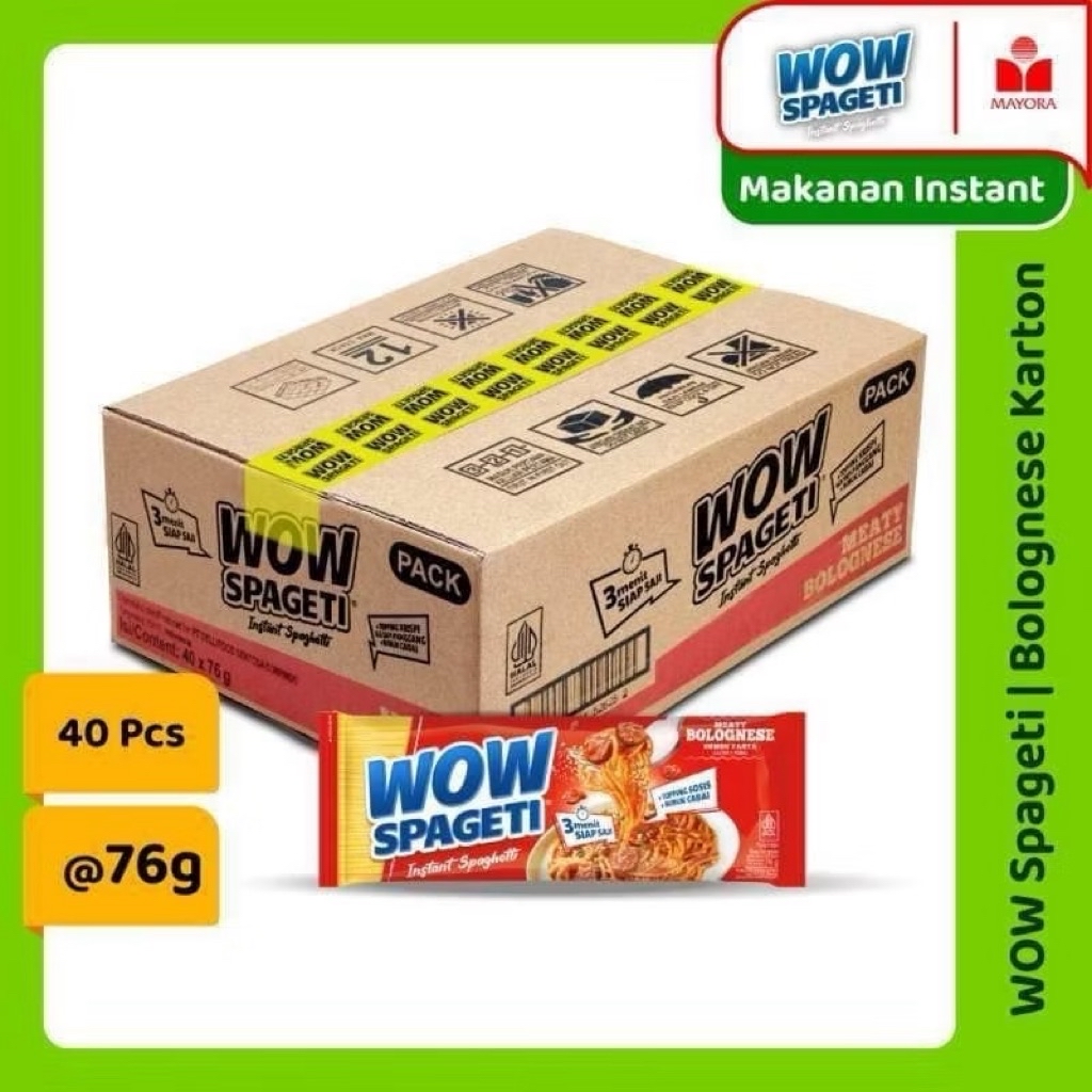 WOW/POP SPAGHETTI （ 1 KOTAK / 40PCS ） INSTANT NOODLE Halal | Shopee ...