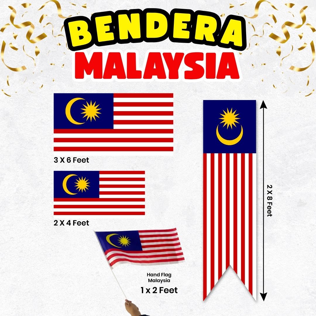 TBF Bendera Malaysia & Bendera Negeri 2x4/2x8/3x6 Merdeka Bunting ...