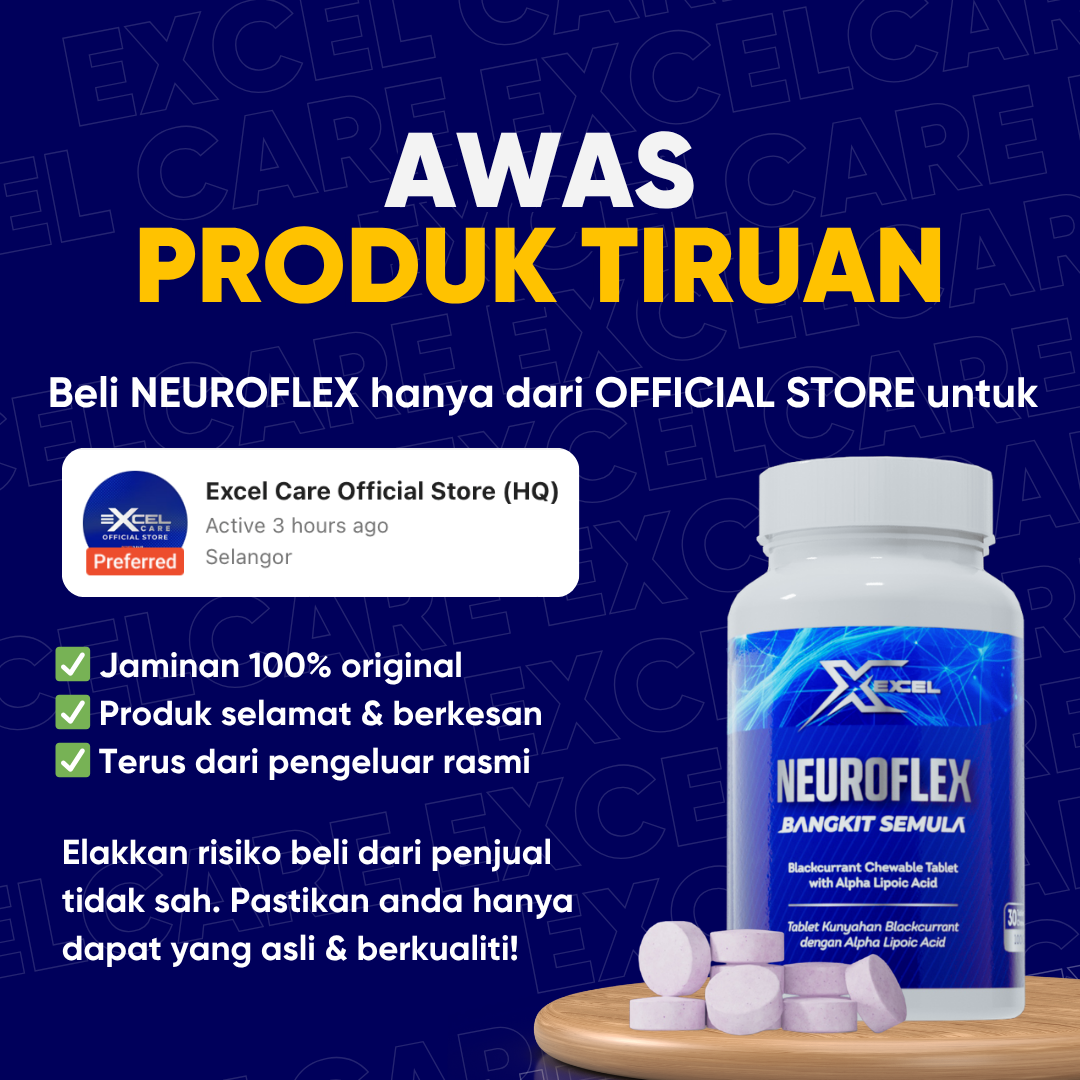 NEUROFLEX TABLET KUNYAH – Bantu Legakan Saraf & Kebas Tangan Kaki (60 ...