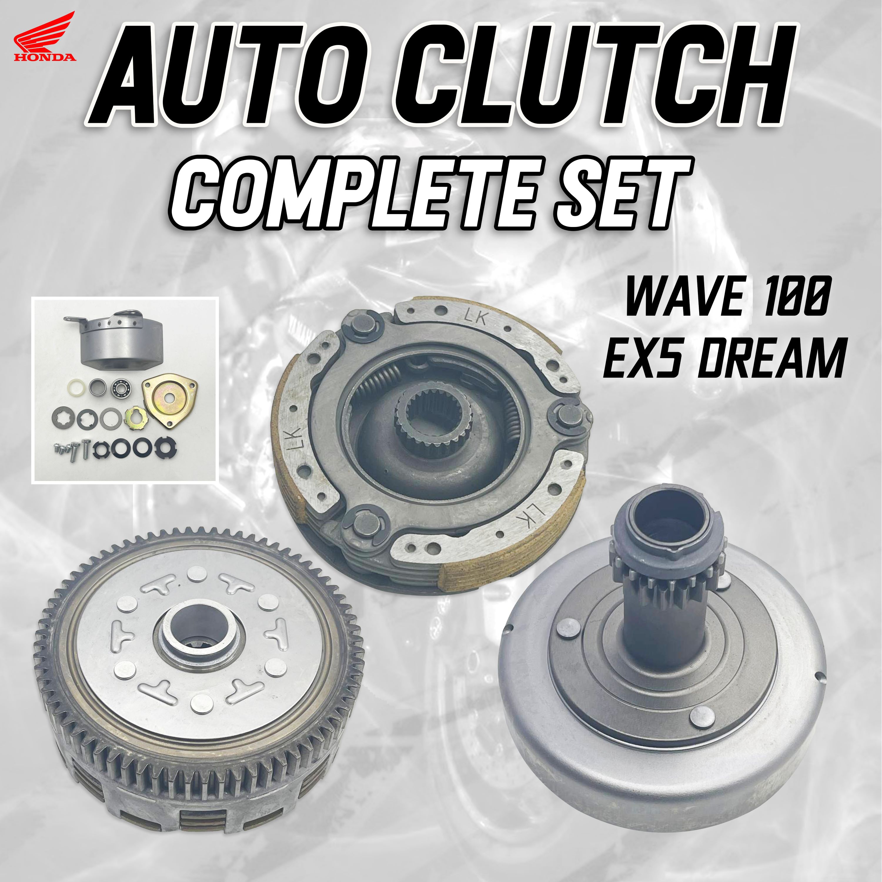 AUTO CLUTCH COMPLETE SET EX5 / EX5 DREAM / WAVE100 AUTO CLUTCH COMP SET CLUTCH OUTER HOUSING ...