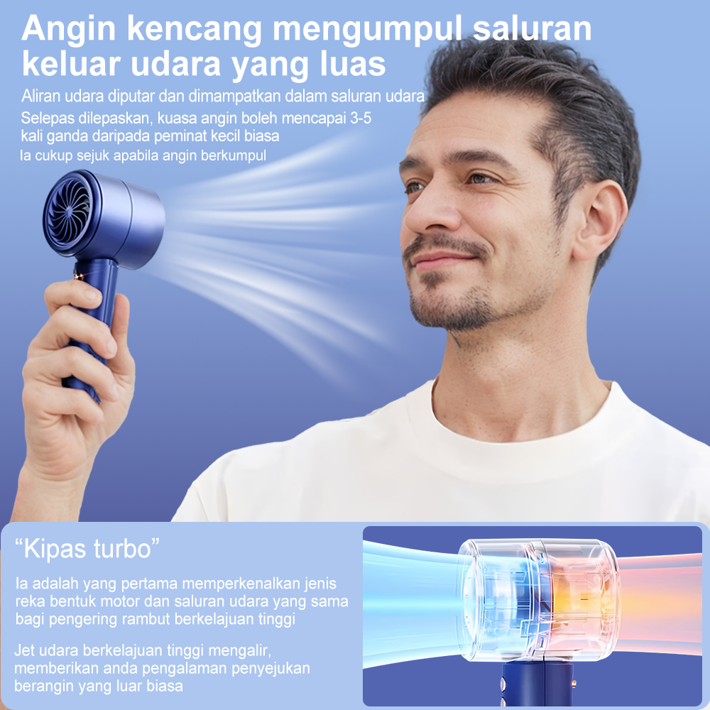 SIMMO Handheld Fan Kipas Angin The LED Digital Display 100 Gears Ultra ...
