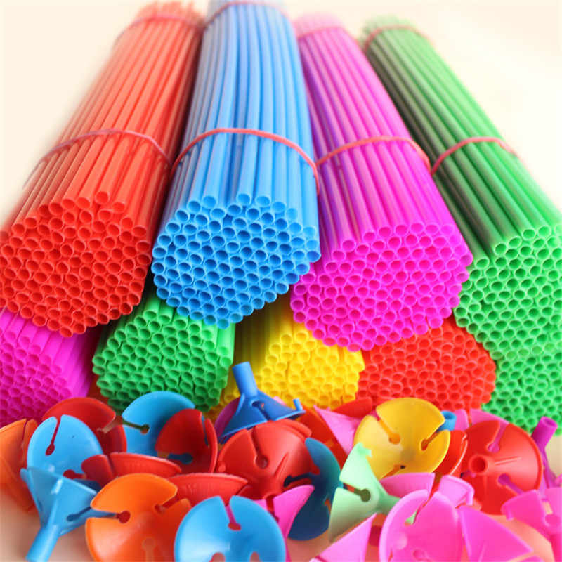Kayu Batang Belon 100 pcs Balloon Stick Balloon Plastic Stick and Cup ...