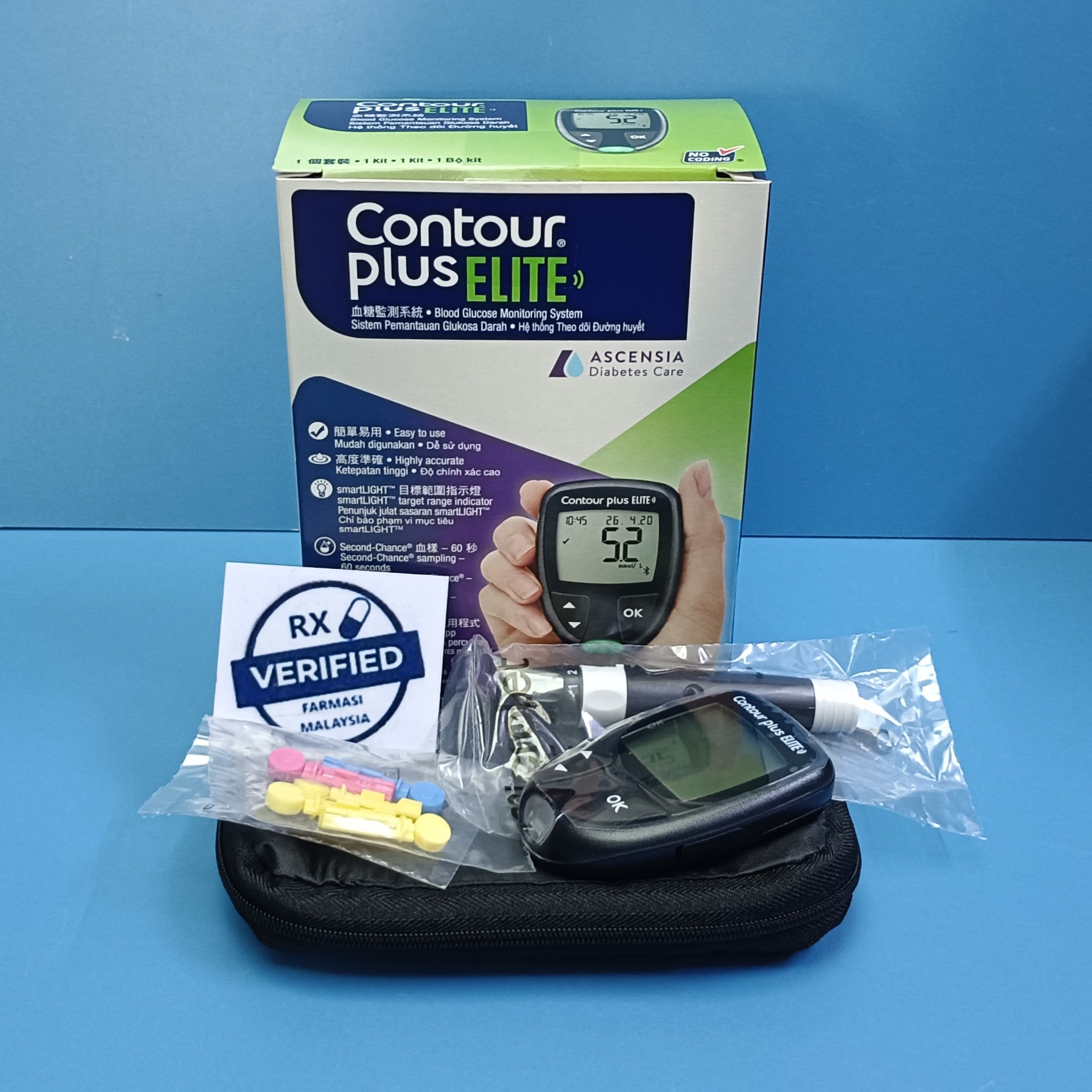 (Lifetime Warranty) Ascensia Contour Plus Elite Starter Kit Glucose Meter Blood Bayer 拜耳拜安进血糖试 ...