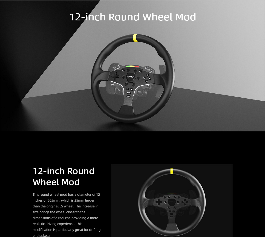 Moza ES 12-inch Round Wheel Mod for R3 / R5 bundle (RS046) | Shopee ...