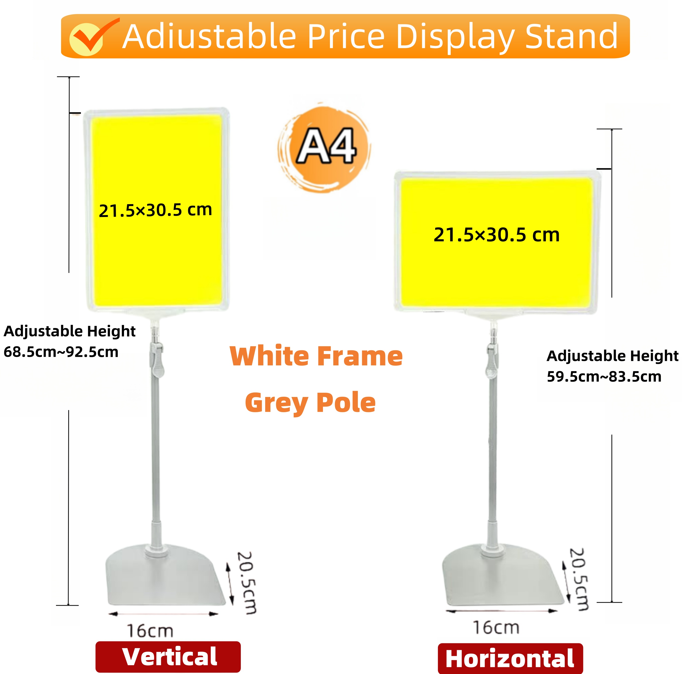A3 A4 A5 Signboard Stand Price Tag Stand Clip Table Top Snap Frame ...