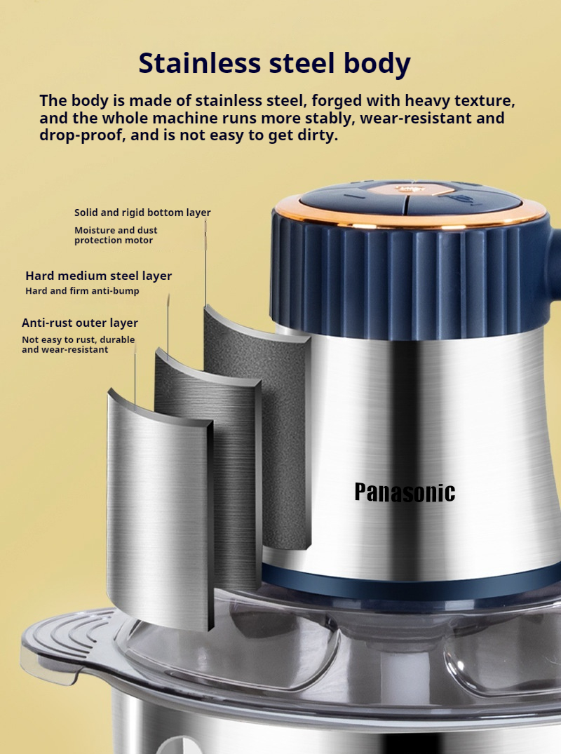 Panasonic 5L Meat grinder Food Chopper 550W Stainless Steel Meat Cutter Garlic Grinder ...