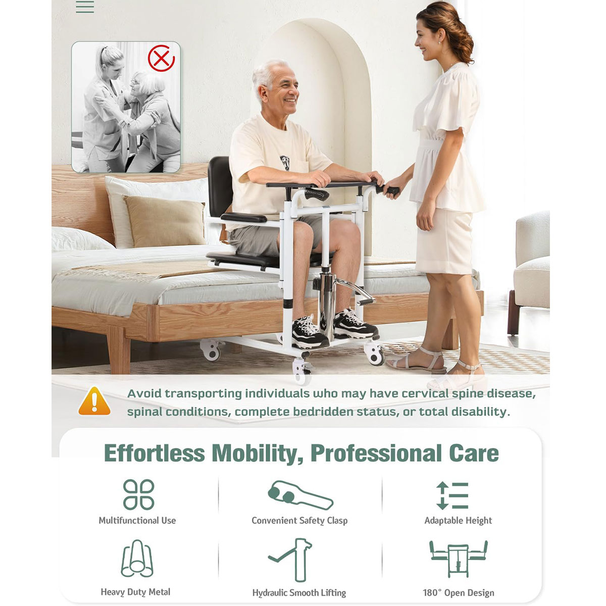 Hydraulic MultiFunctional Elder hoist lifting transfer chair Wheelchair ...