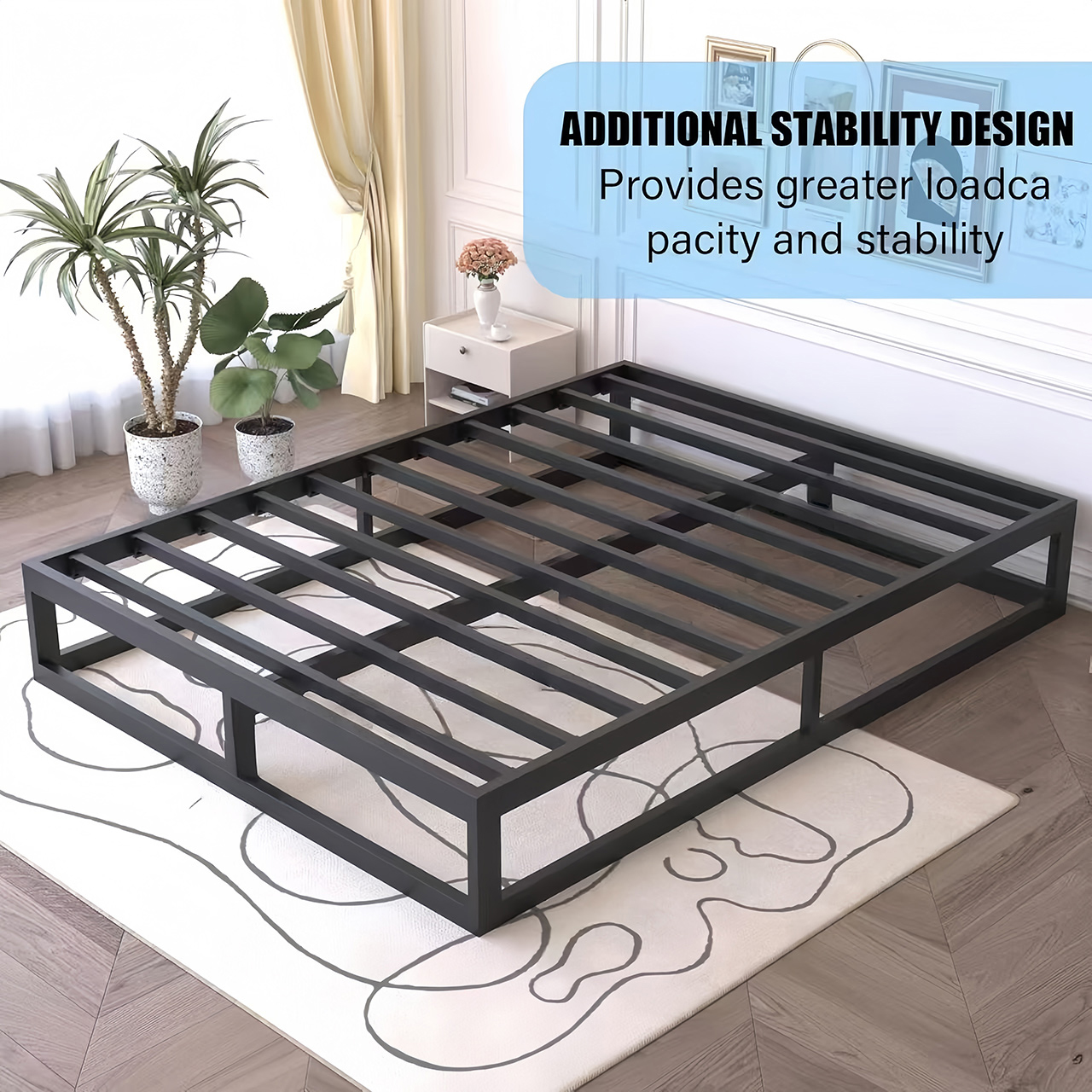 Katil besi rangka metal iron bed frame bed frame queen size king size ...