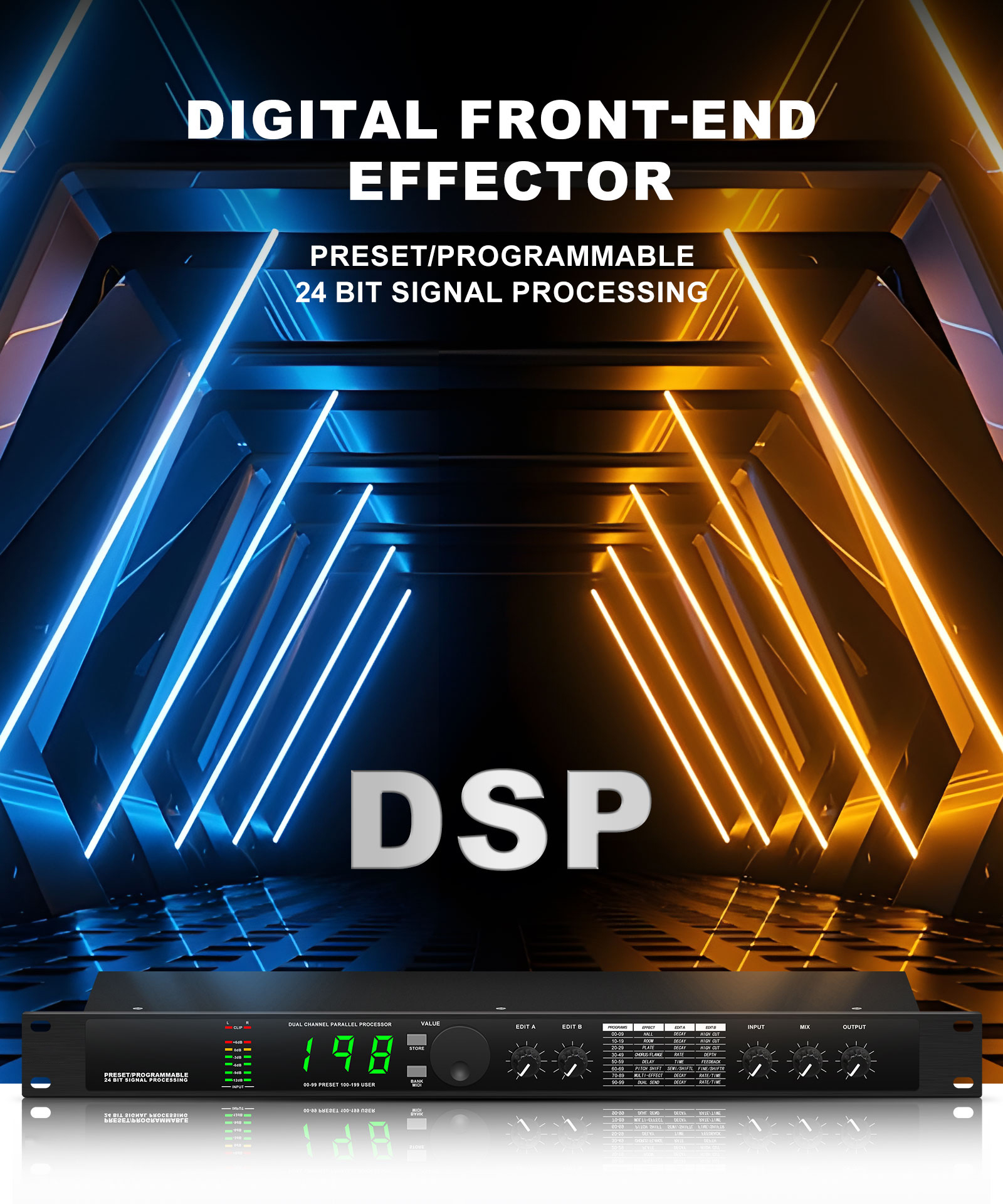 Professional Digital Reverb and Multi Effects 199 DSP Processor Audio ...