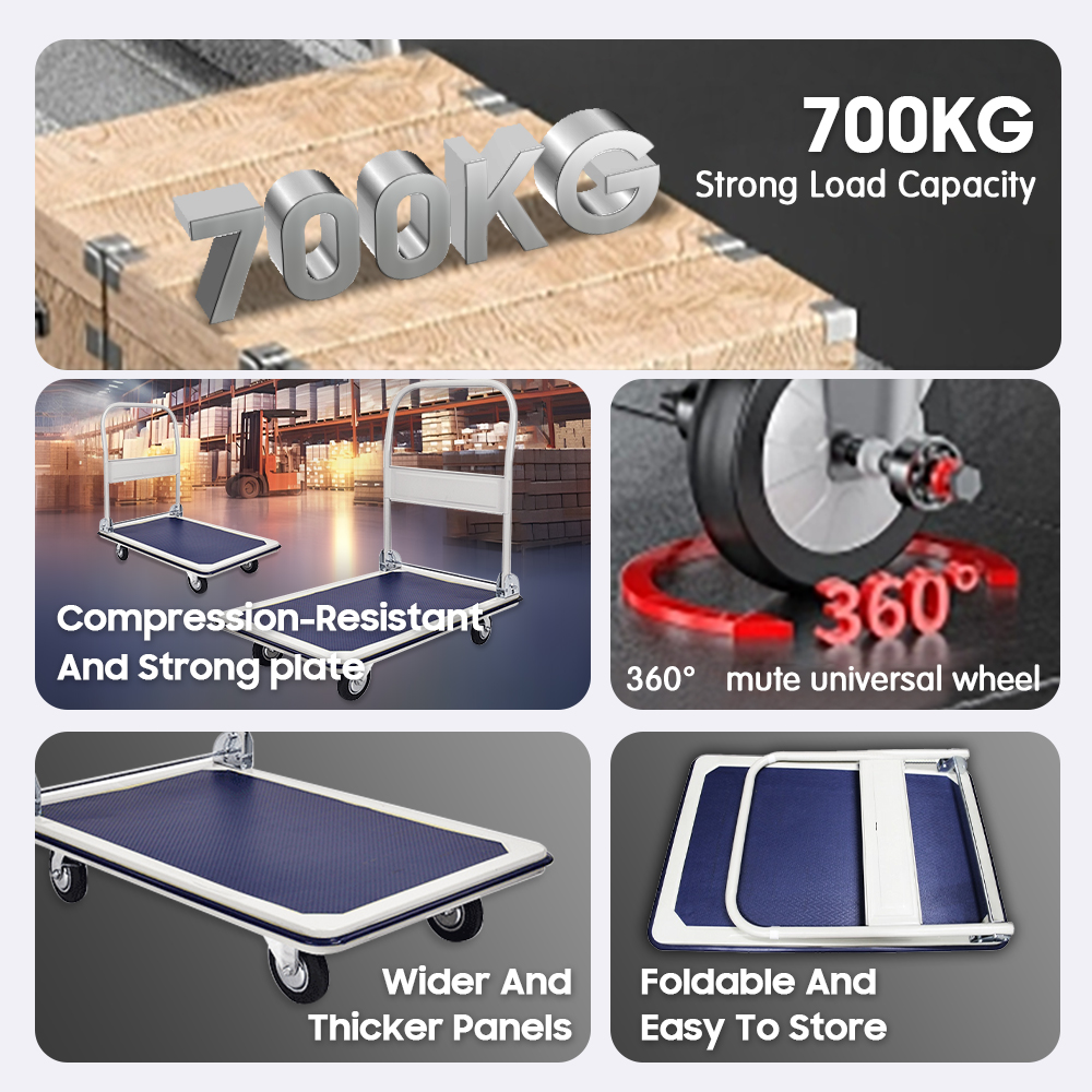 🔥 High Quality 🔥IRON Folding Trolley Portable 700KG Hand Truck 360 ...