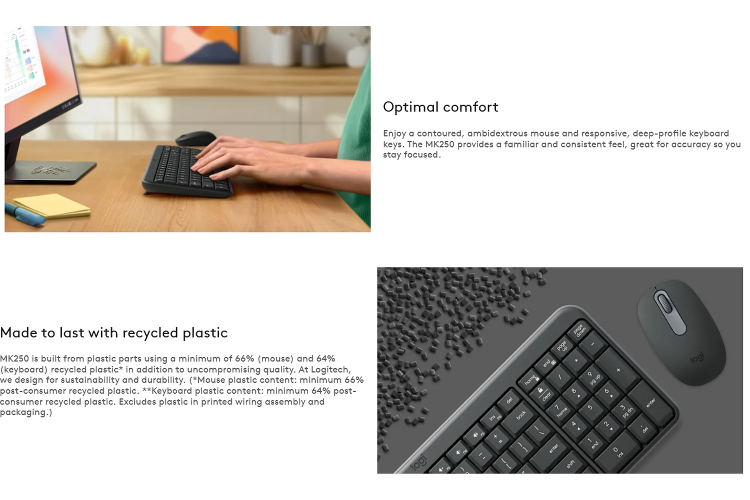 Logitech MK250 Compact Bluetooth® Wireless Combo with Compact Form ...