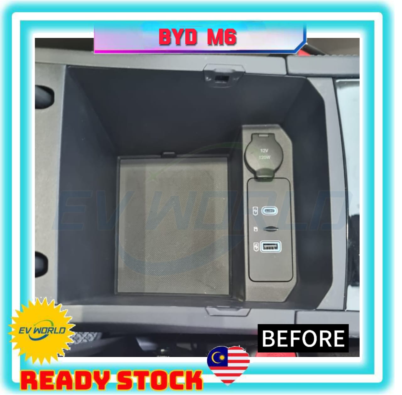 【B392】BYD M6 Kotak Penyimpanan Konsol Tengah BYD M6 Armrest Storage Box ...