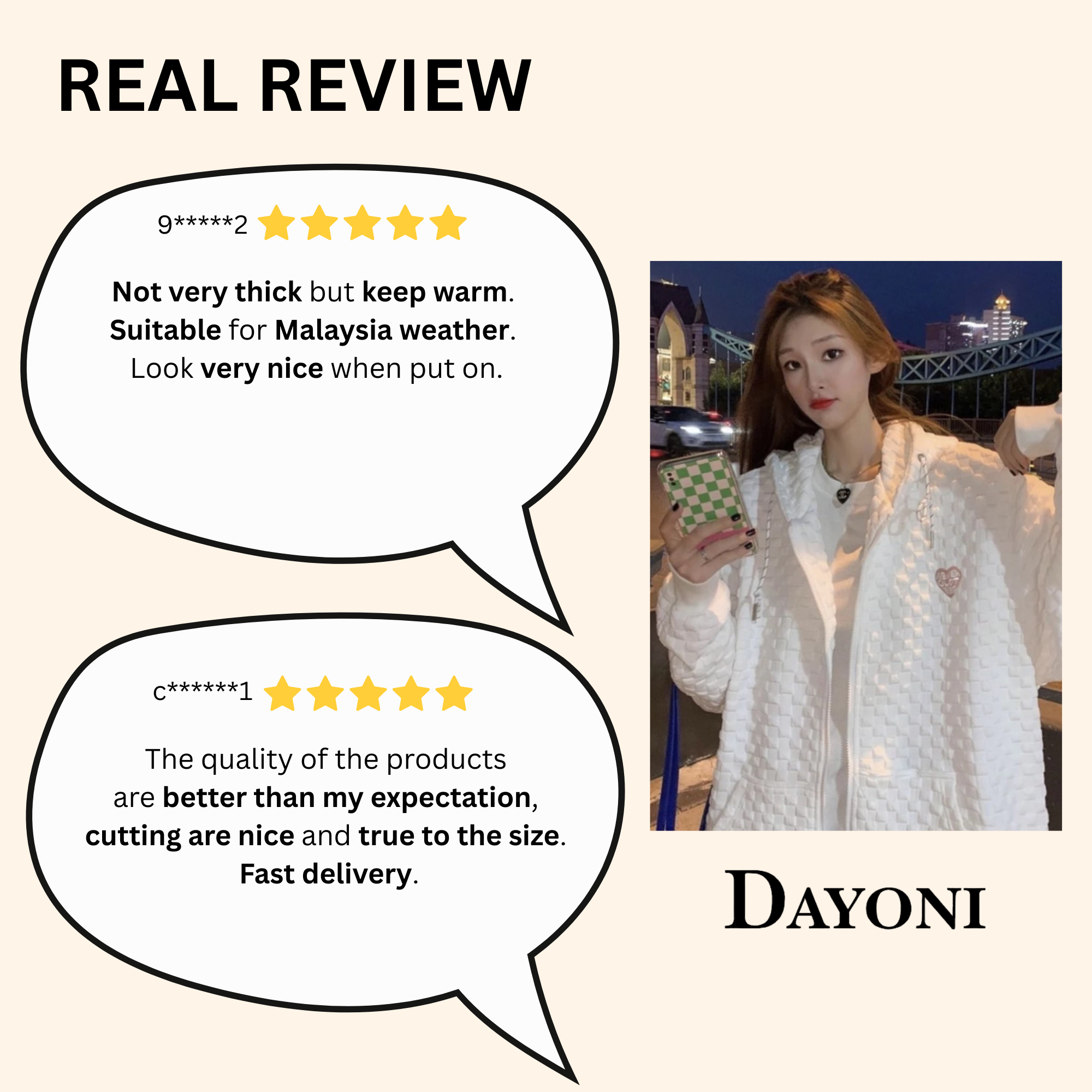 Dayoni Korean Hoodie Plain Color Women Long Sleeve Hooded Zip Outerwear Sweater | Shopee Malaysia