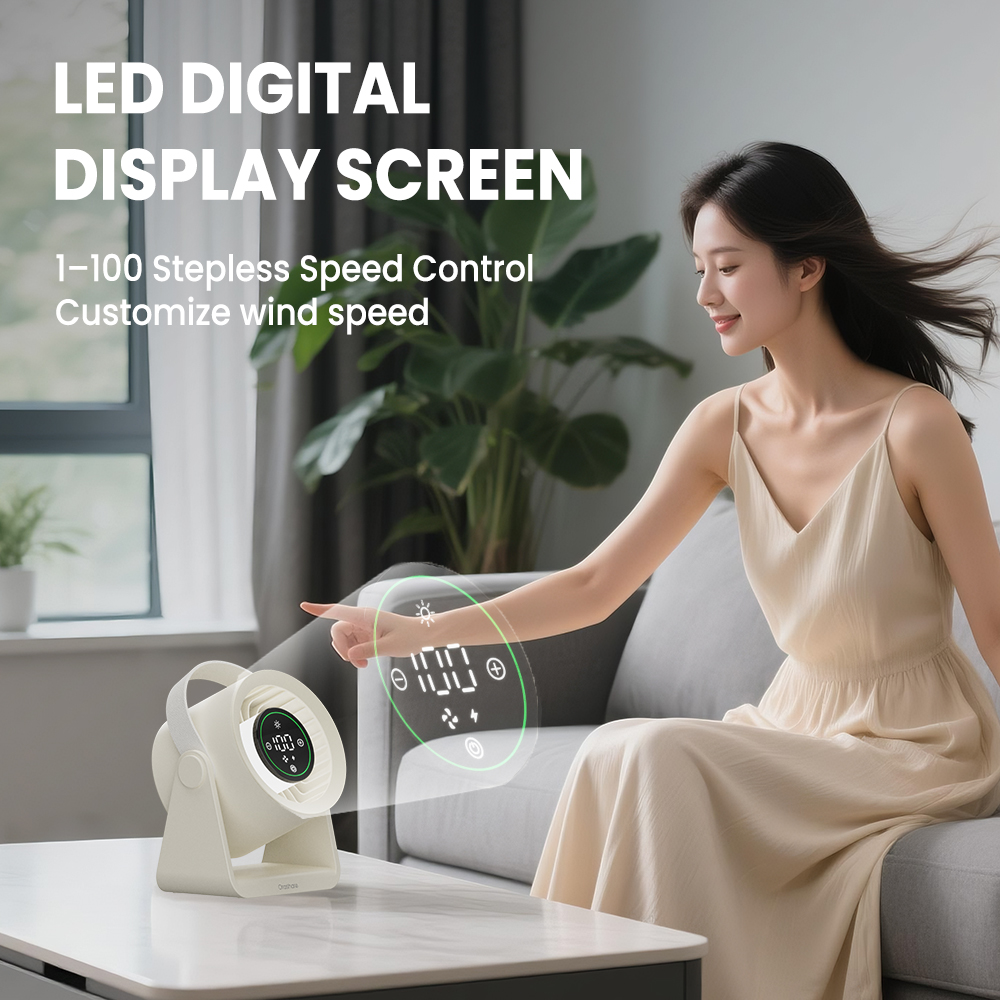 Orashare DF03L Max 20000mAh Rechargeable Desk Fan with LED Light ...