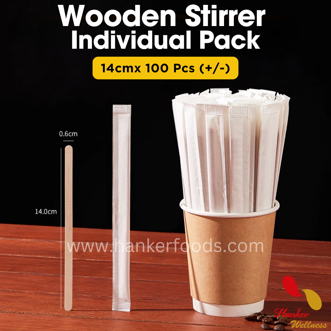 Disposable Wooden Coffee Stirrers Round-End Biodegradable Pengacau Kayu ...