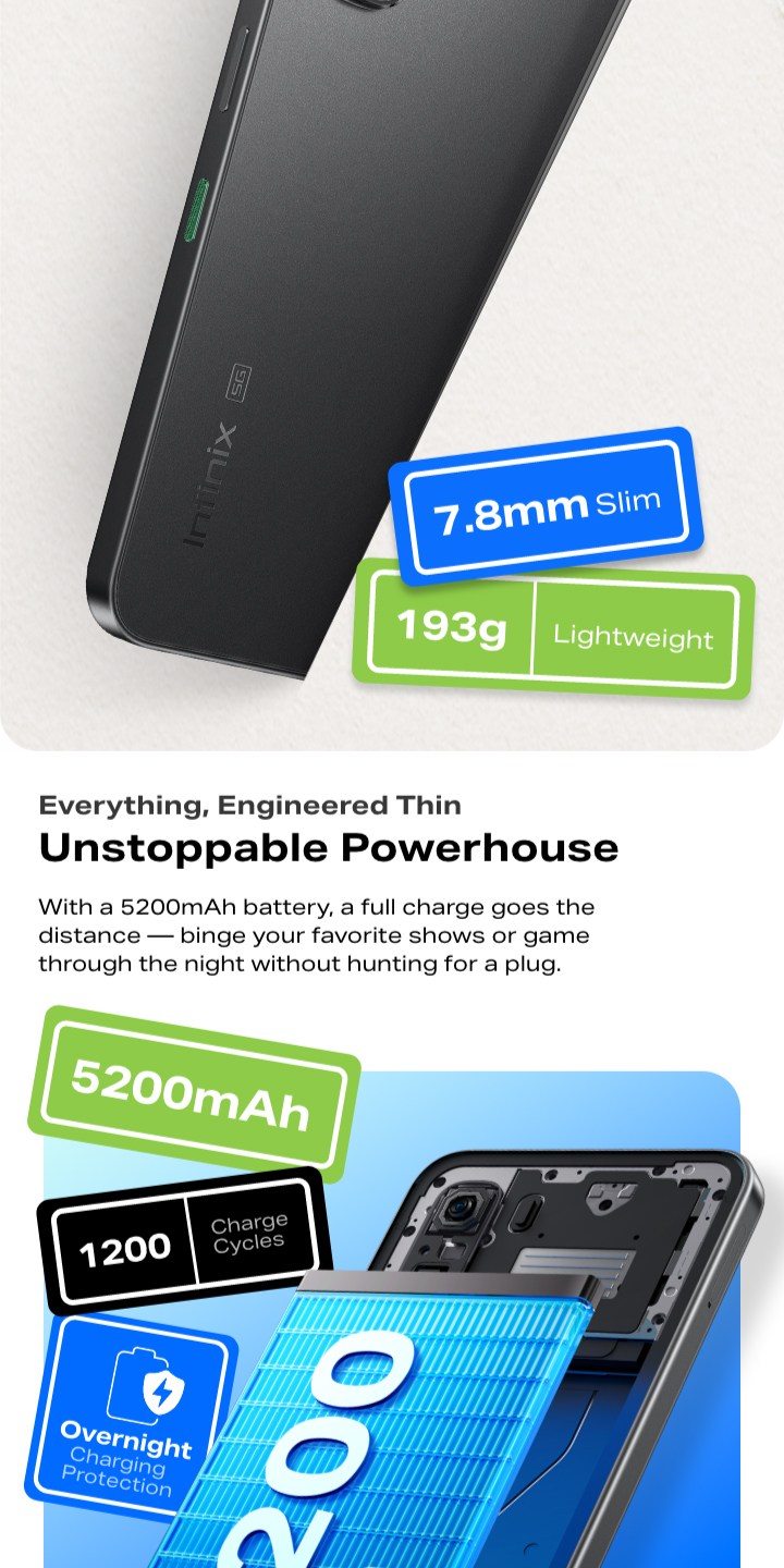 【New】Infinix Hot60 5G Smartphone 8GB + 256GB AI Dimensity 5200mAh X Max ...