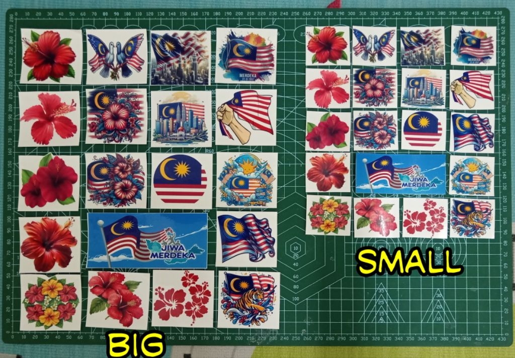 Sticker Bunga Raya, Sticker Pemandangan Bendera Malaysia, Icon ...