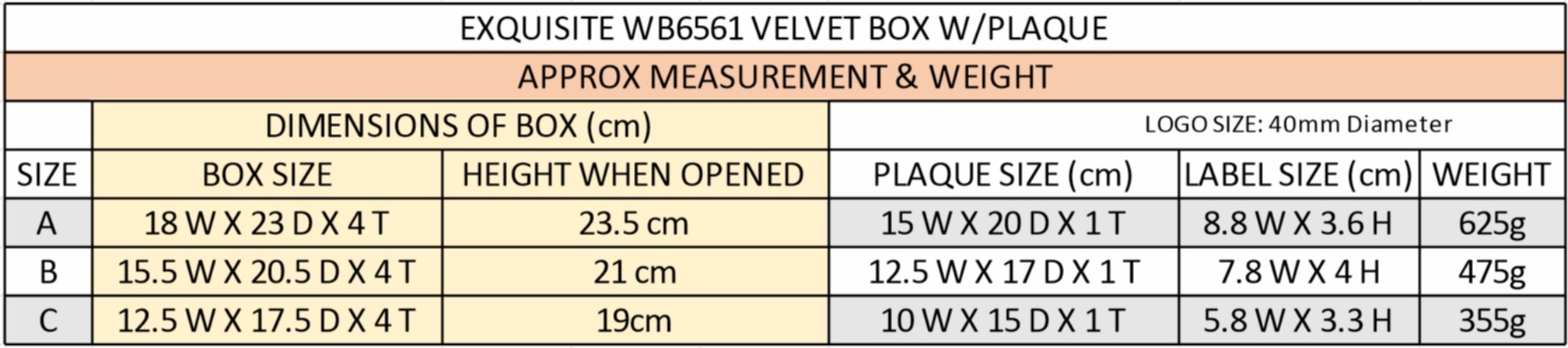 Plak Baldu Exquisite Velvet Box Plaque WB-6561 Awards, Gift Box ...