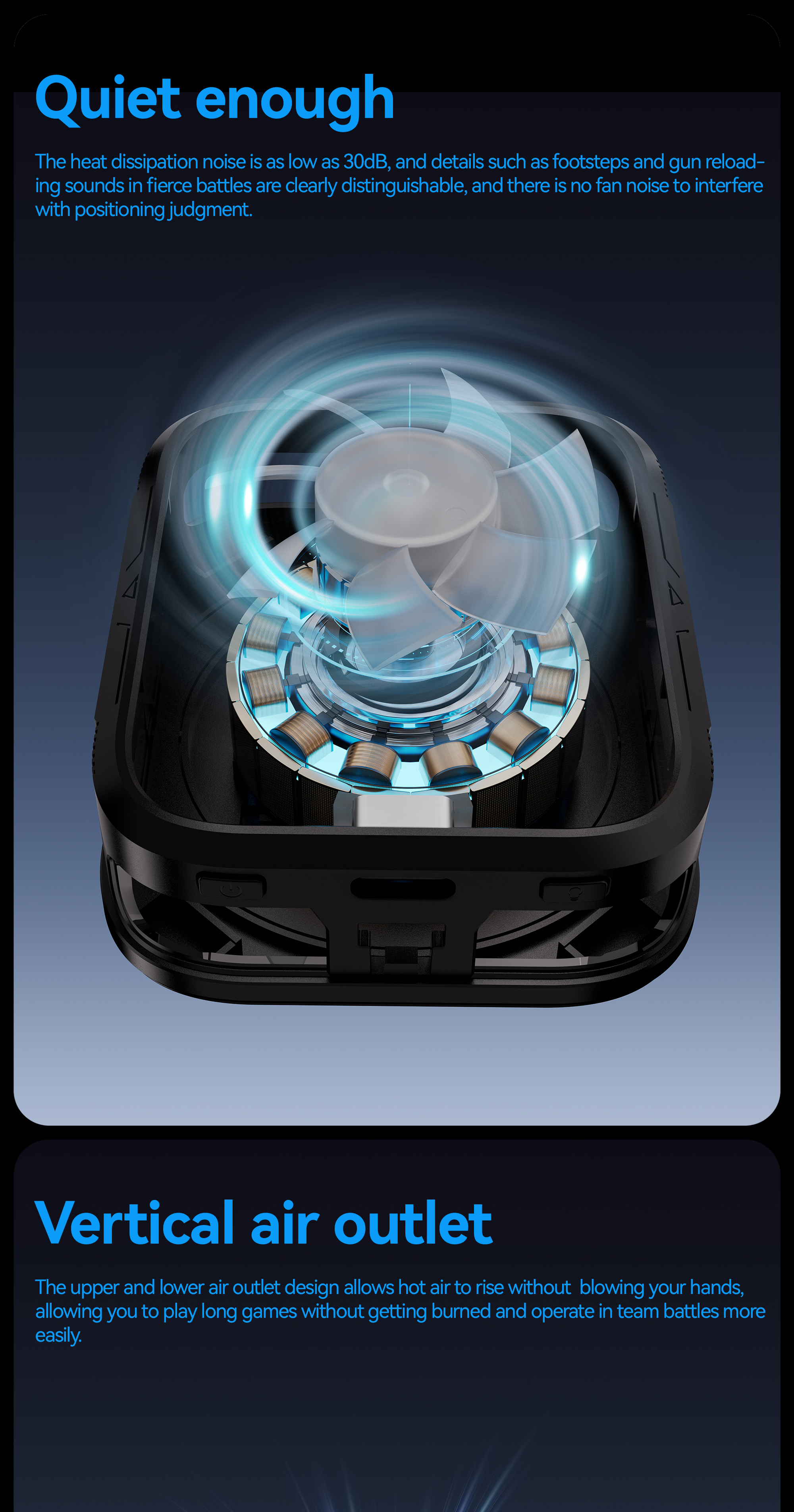 Amgras IceWorld Pro 2 Phone Cooler Mute Magnetic/Clip-on Cooling Fan ...