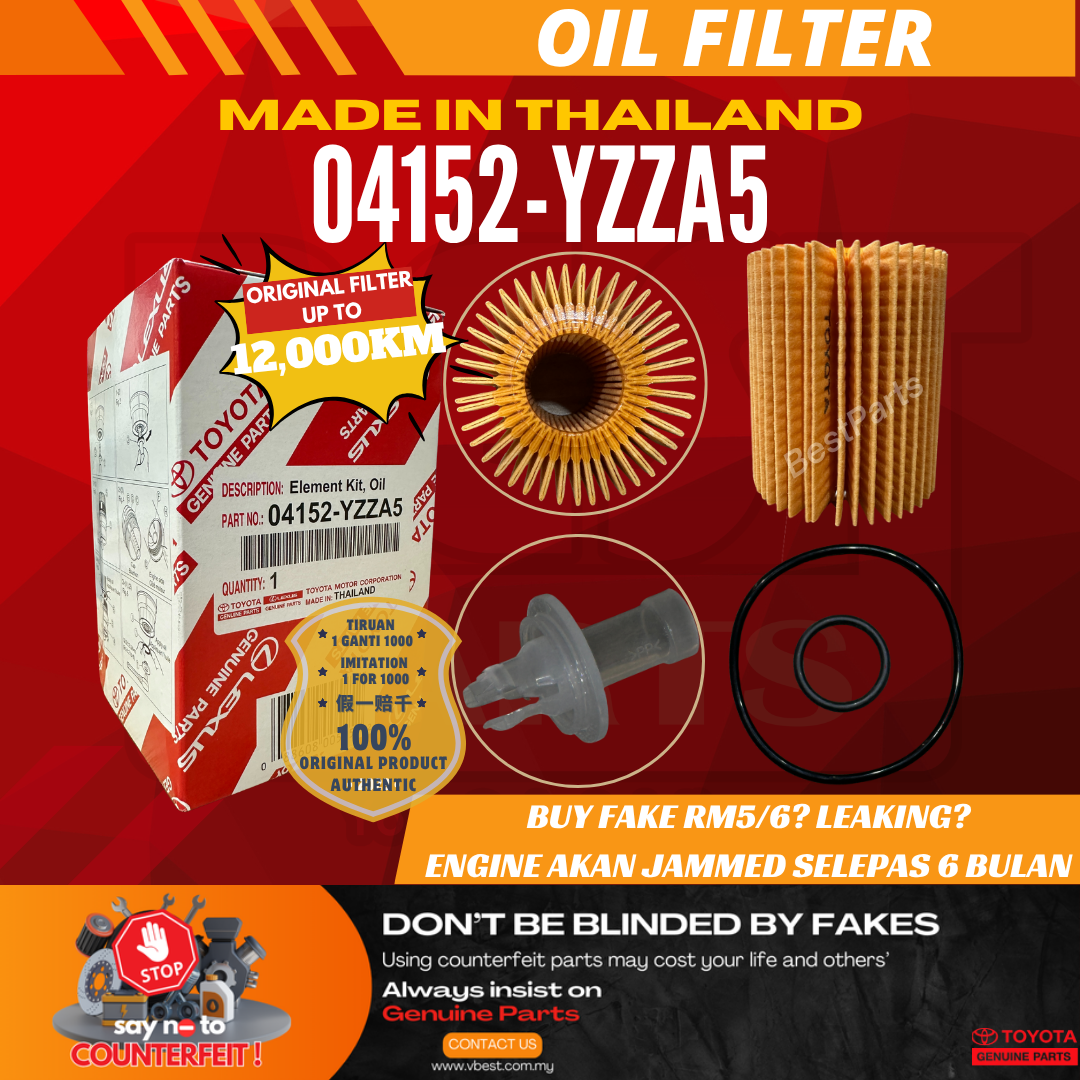 Genuine Toyota Oil Filter 04152-YZZA5 – Mark X FJ Cruiser Lexus IS250 ...