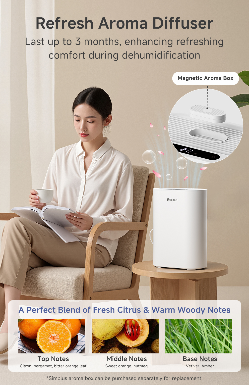 Simplus Dehumidifier | 400ml/Day | 2.5L Water Tank